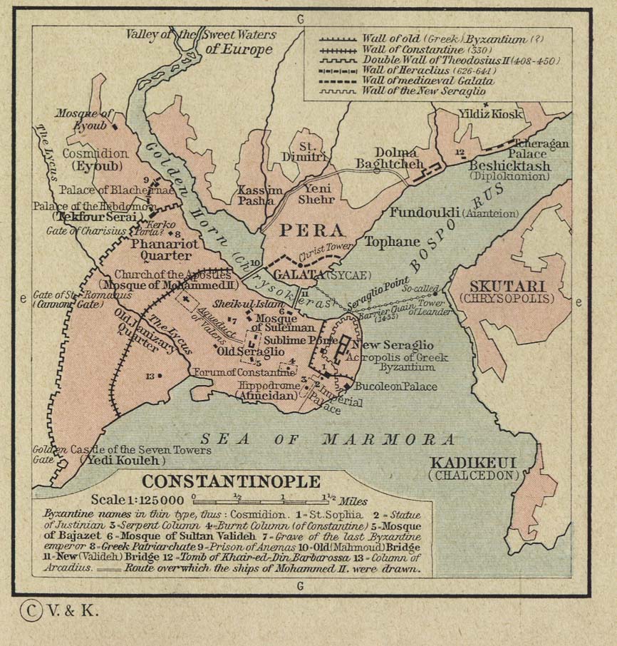 MAPS OF CONSTANTINOPLE OF THE NINTH CENTURY – SeiberTeck: 'The ...